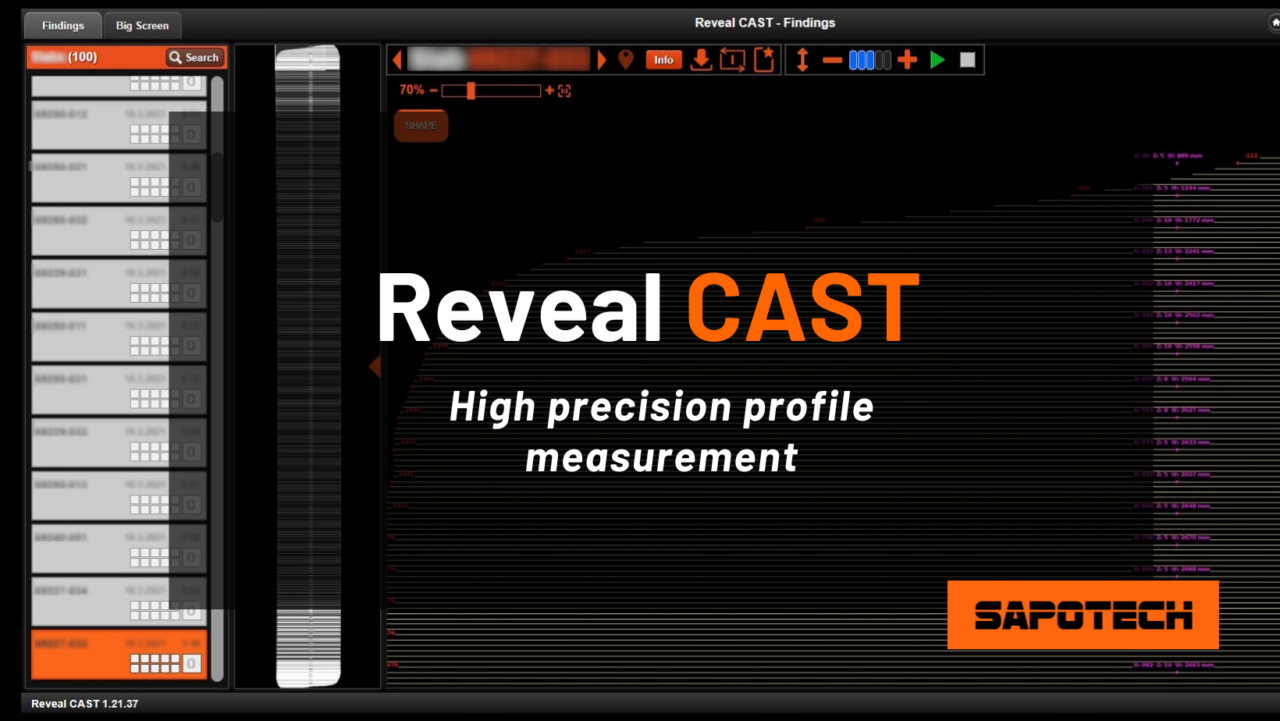 High precision profile measurement with Reveal CAST | Sapotech
